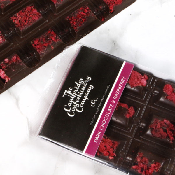 Dark Chocolate Raspberry Barrel Bar The Cambridge Confectionery Co.