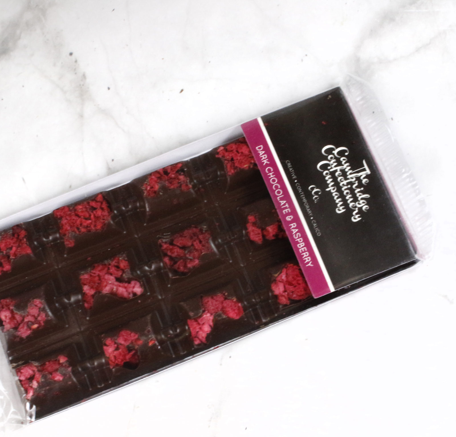Dark Chocolate Raspberry Barrel Bar The Cambridge Confectionery Co.