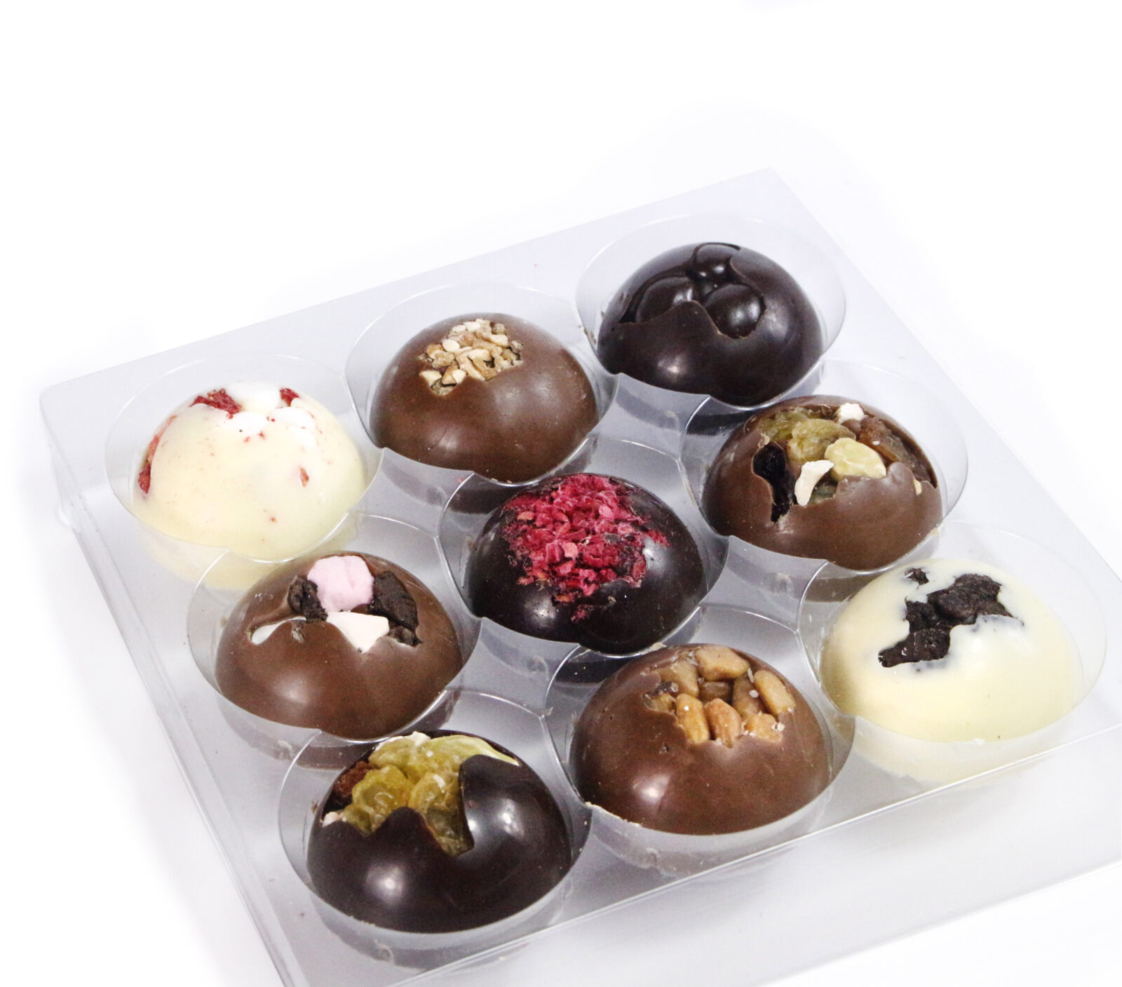 9 LUXURY SOLID CHOCOLATE DOMES RED BOX - The Cambridge Confectionery ...